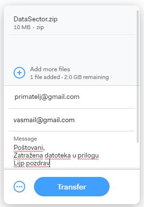 Kako poslati velike datoteke mailom? JUMBO mail ili WeTransfer